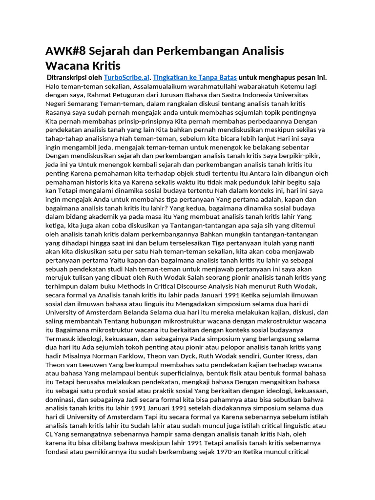 AWK#8 Sejarah Dan Perkembangan Analisis | PDF