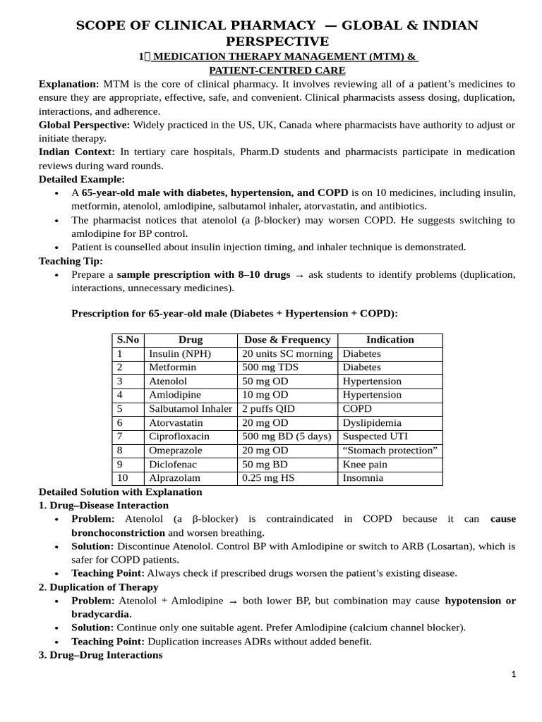 Clinical Pharmacy Scope: Global & Indian Insights | PDF | Pharmacy ...