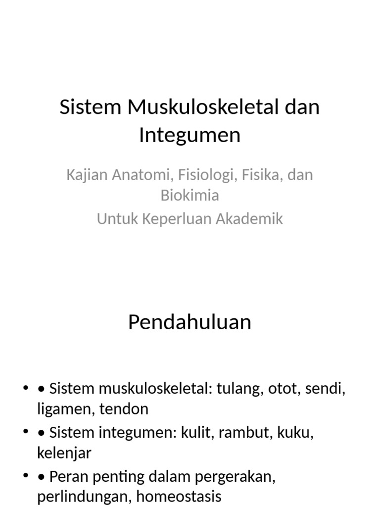 Sistem Muskuloskeletal dan Integumen | PDF