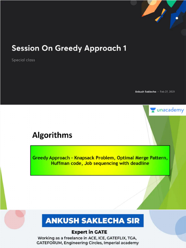 Session On Greedy Approach 1 No Anno | PDF