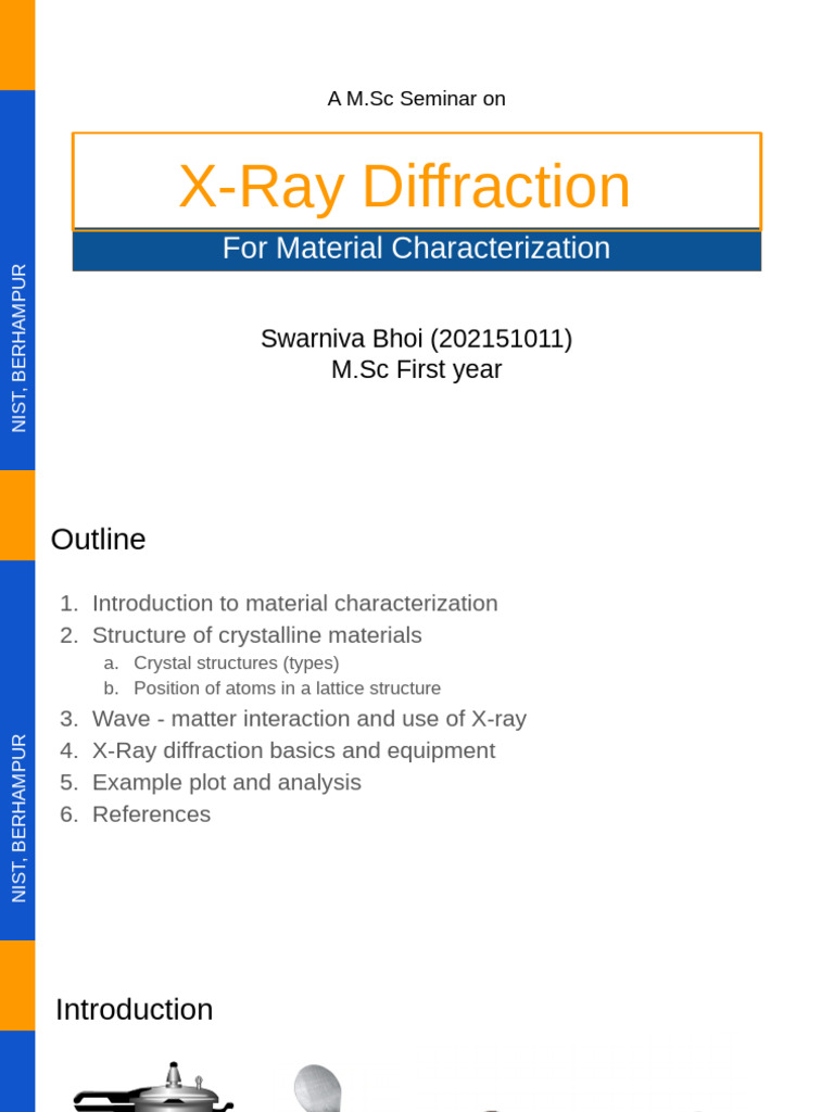 X-Ray Diffraction for Material Analysis | PDF | Crystal Structure | X ...