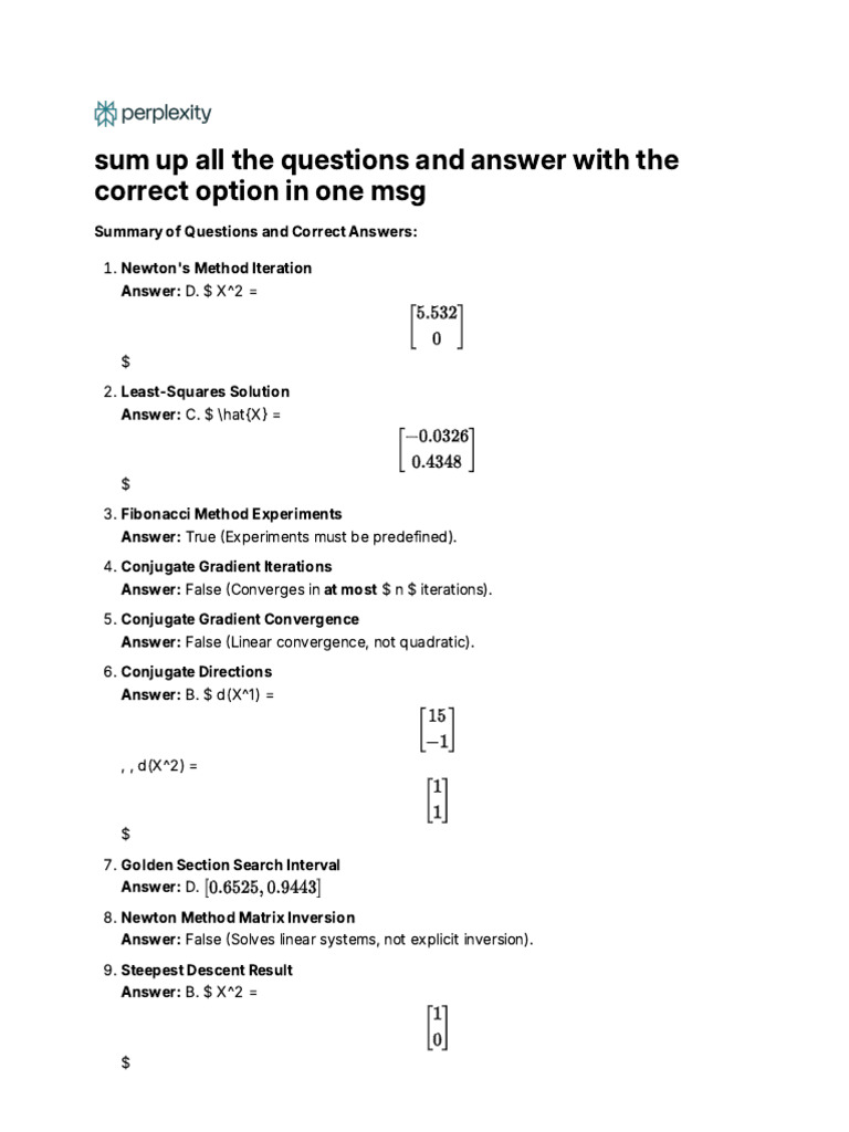 Sum Up All The Questions and Answer With The Corre | PDF