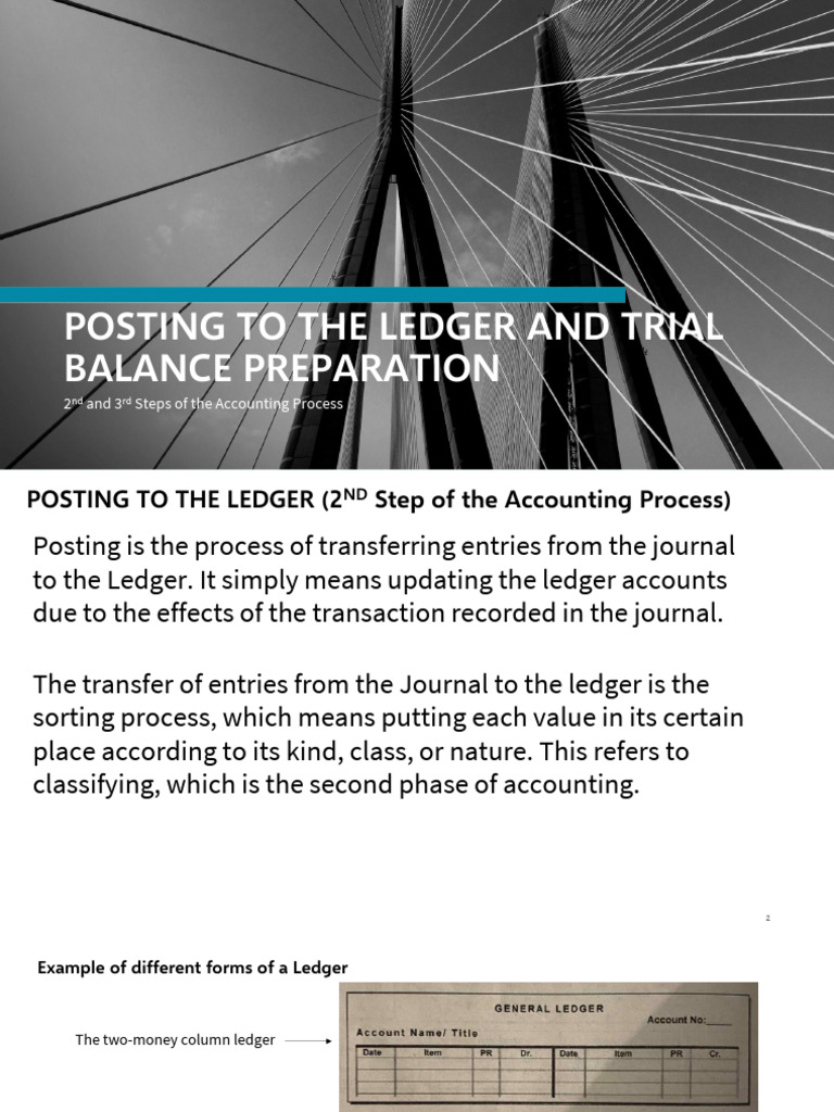 Posting To The Ledger and Trial Balance Preparation | PDF | Debits And ...