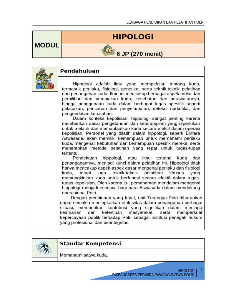 Modul Hipologi Pawang Satwa | PDF