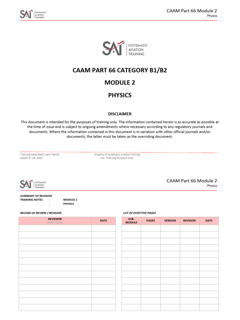 CAAM Part 66 Module 2 Physics Notes | PDF | Chemical Compounds | Ion