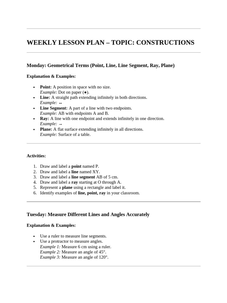 Grade 8 Geometry: Angle Constructions | PDF | Angle | Line (Geometry)