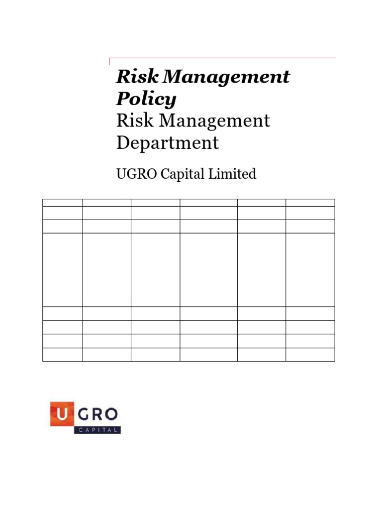 Risk Management Policy | PDF | Risk Management | Risk