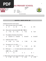 Grade 4 Maths Test November 2021 | PDF | Mathematics