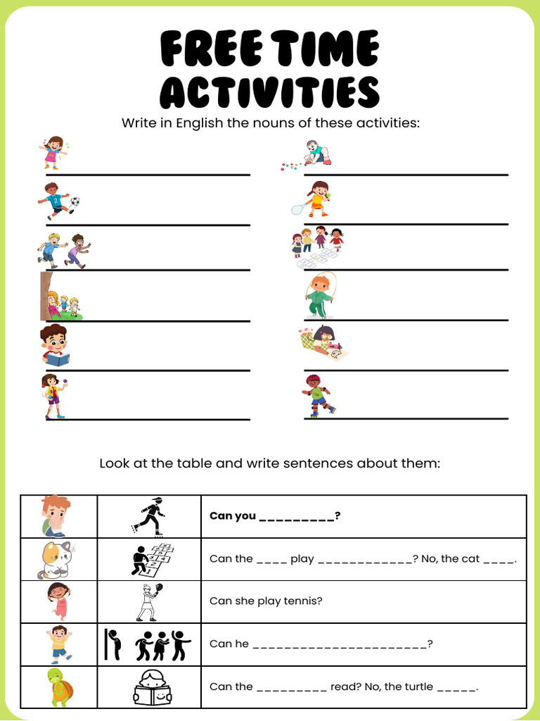 Free Time Activities | PDF