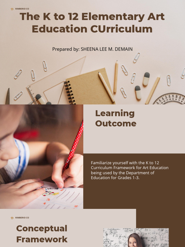 K to 12 Art Education Framework | PDF | Curriculum | Learning