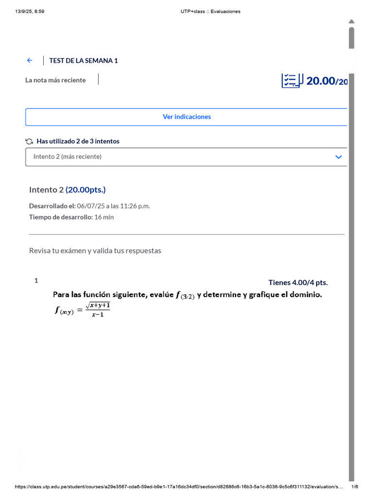 UTP+class - Evaluaciones1 | PDF