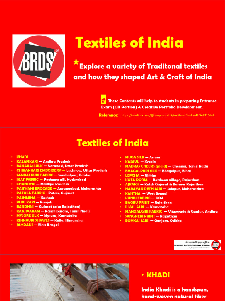 Traditional Textiles of India Guide | PDF | Weaving | Textiles