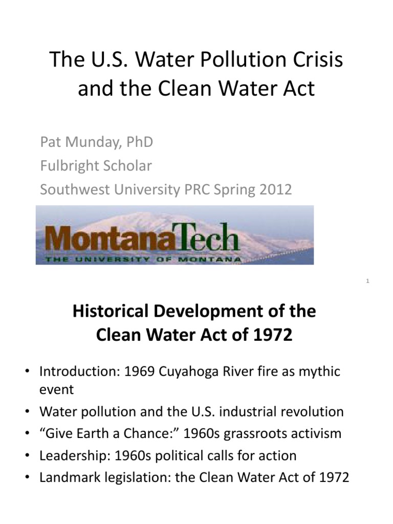 Clean Water Act: A Historical Overview | PDF | Presidents Of The United ...