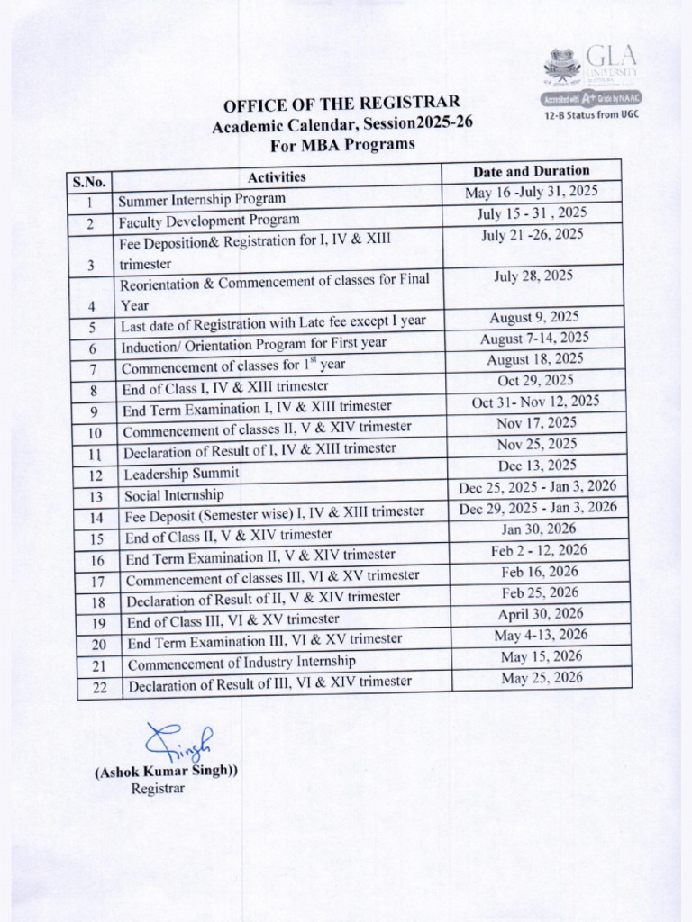 Academic Calander Management | PDF
