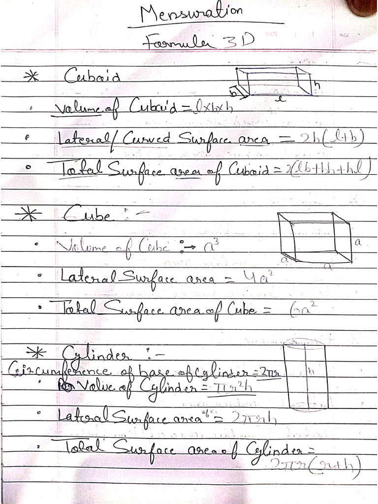 Maths Important Notes | PDF