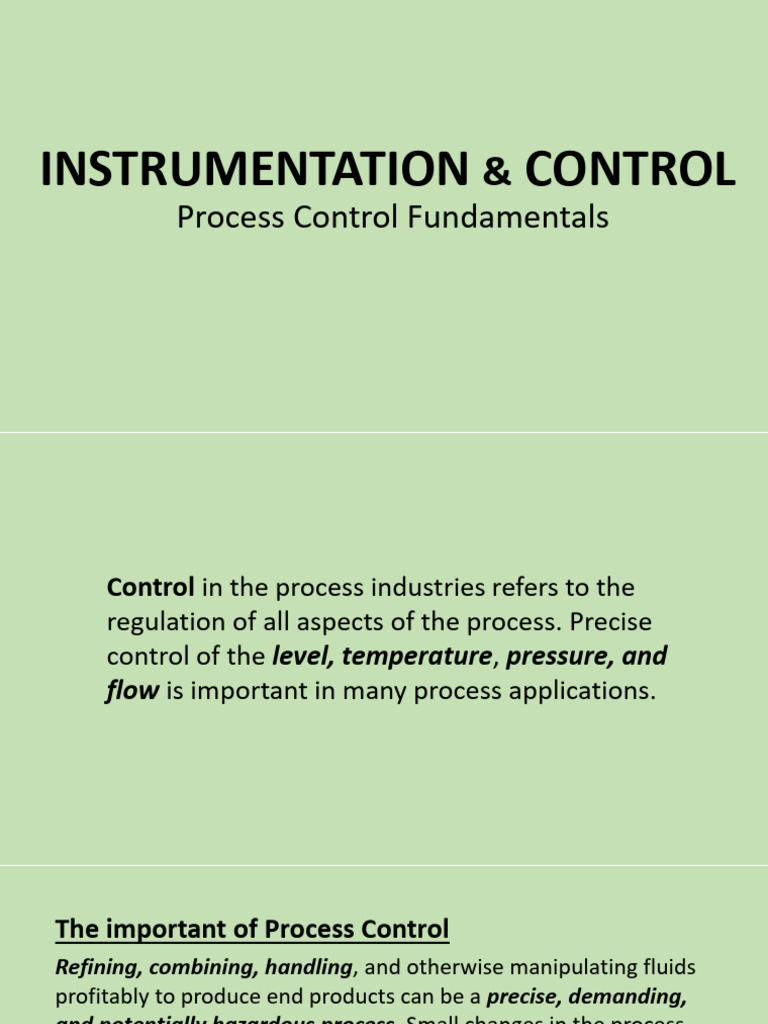 Process Control Fundamentals Overview | PDF | Mechanical Engineering ...