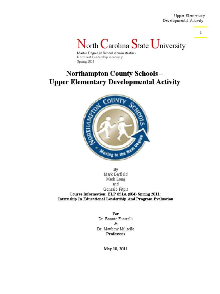 Final Report On NCS Upper Elementary Developmental Activity | PDF ...