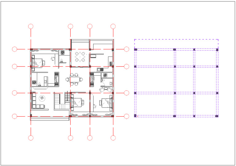 Central Line and Column Beam Plan | PDF
