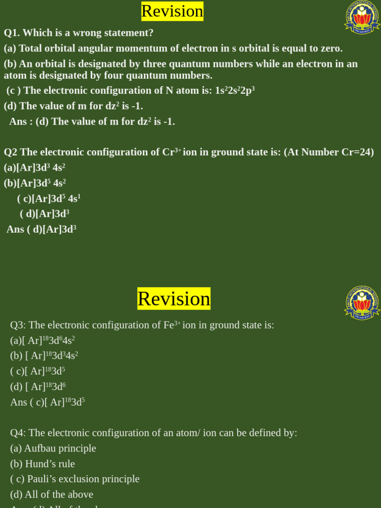 Part 1 Ch3 Class 11 Chemistry New | PDF | Periodic Table | Electron ...