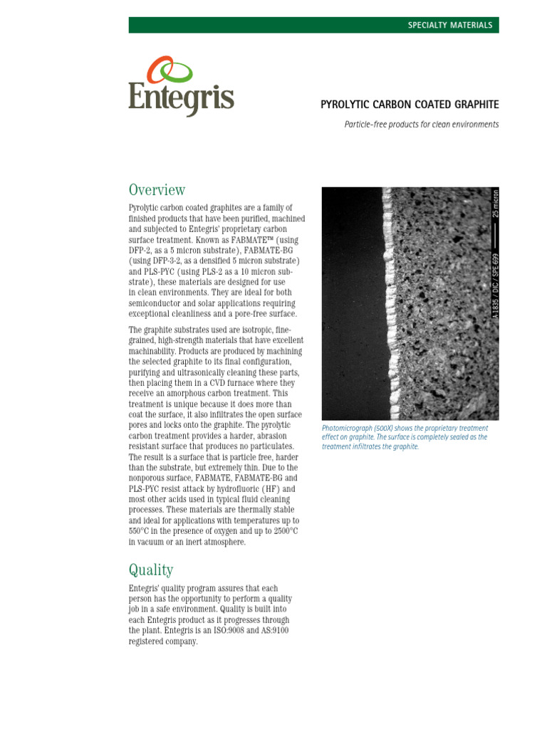 1 1 Datasheet Pyrolytic Carbon Coated Graphite 7061 | PDF | Graphite | Carbon