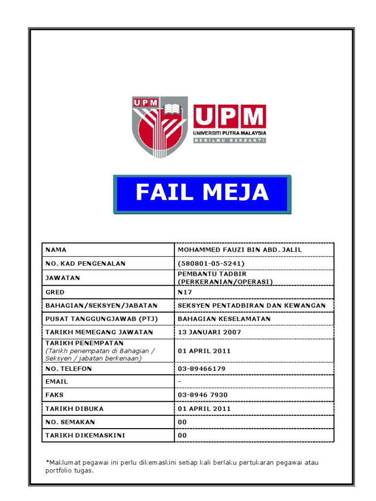 Contoh Fail Meja | PDF