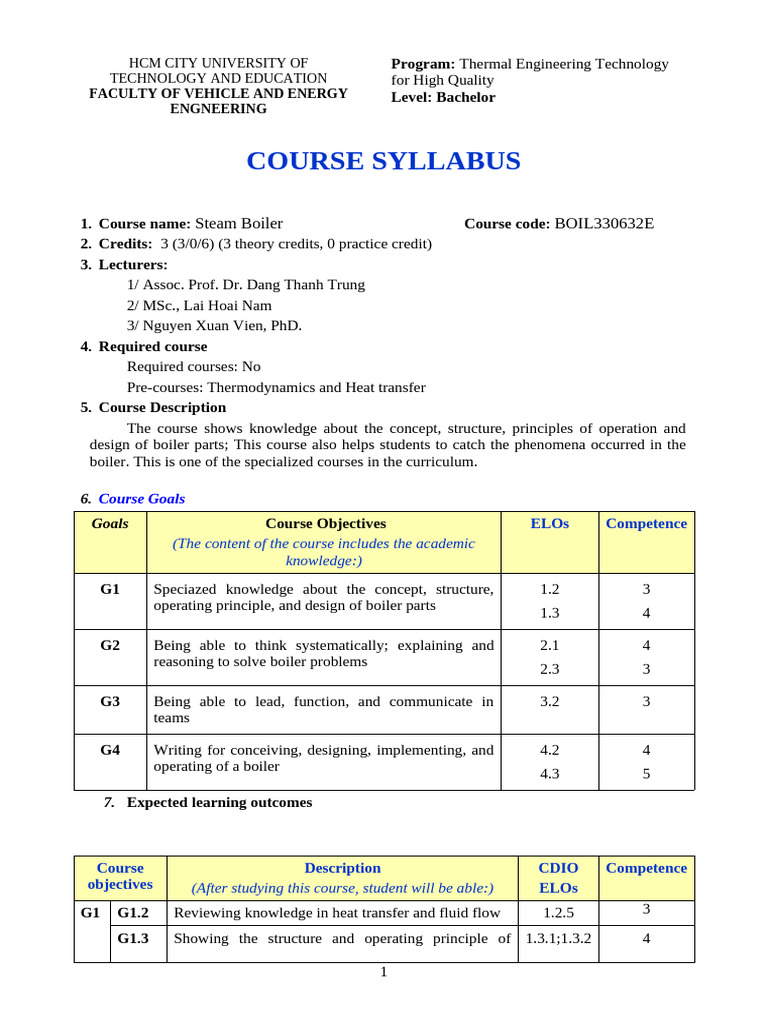 Steam Boiler Course Syllabus | PDF | Combustion | Enthalpy