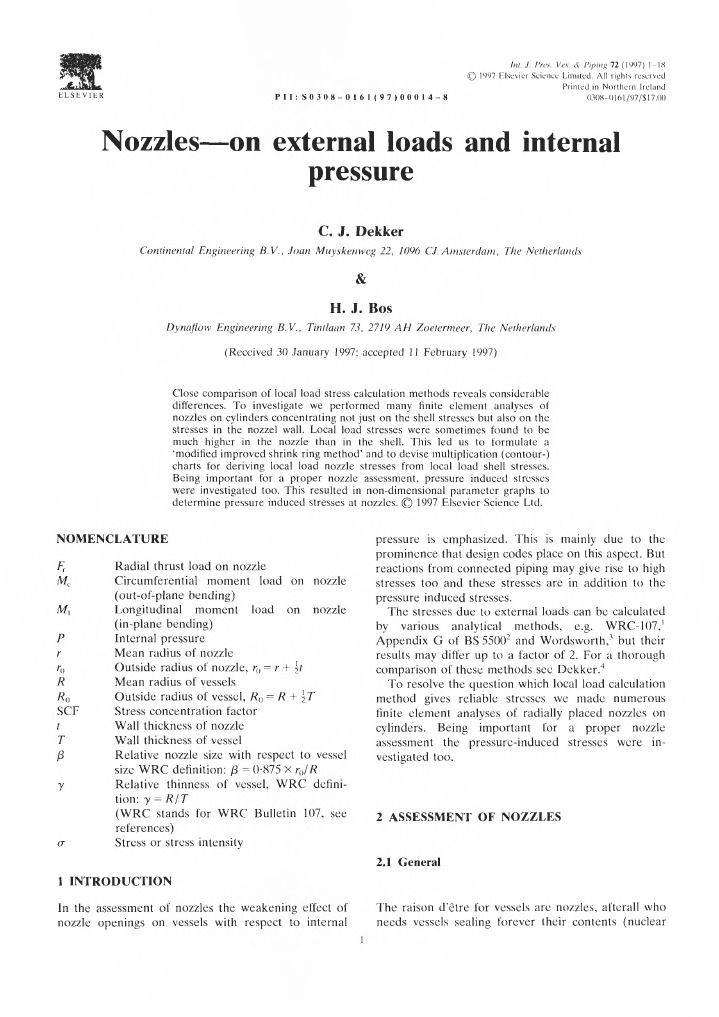 Nozzles On Loads and Pressure | PDF