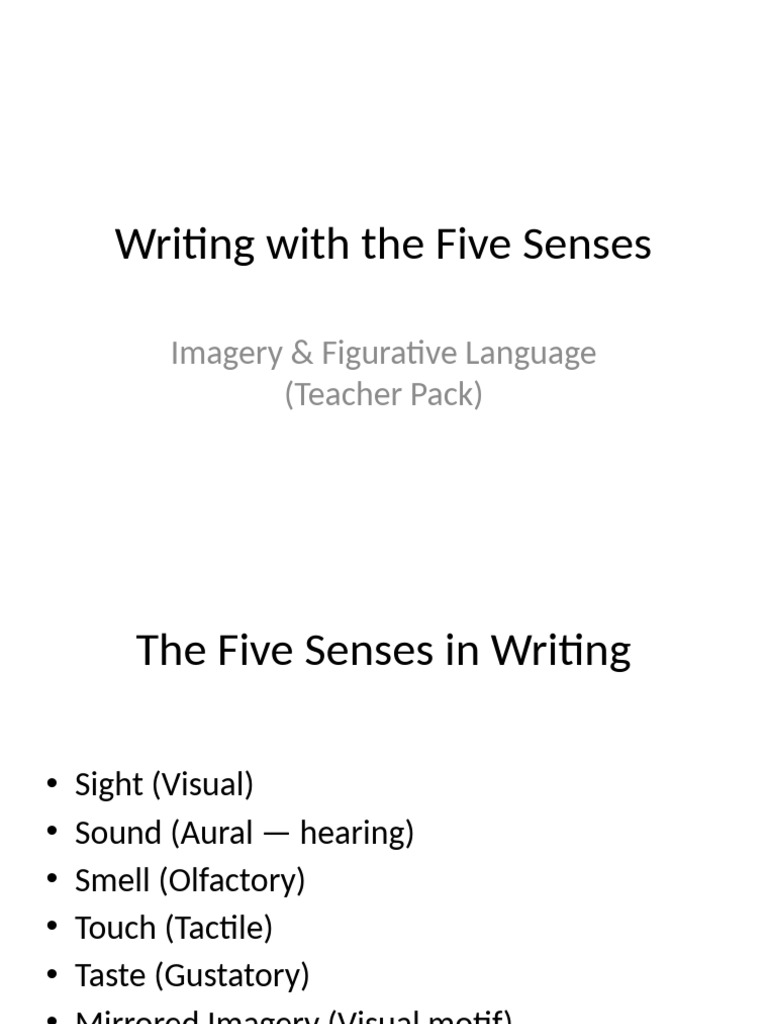 Sensory Imagery in Figurative Language | PDF | Senses | Linguistics