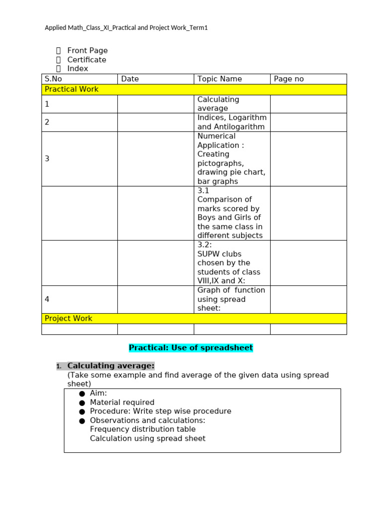 Applied Math Practical Term-1 | PDF | Function (Mathematics) | Logarithm