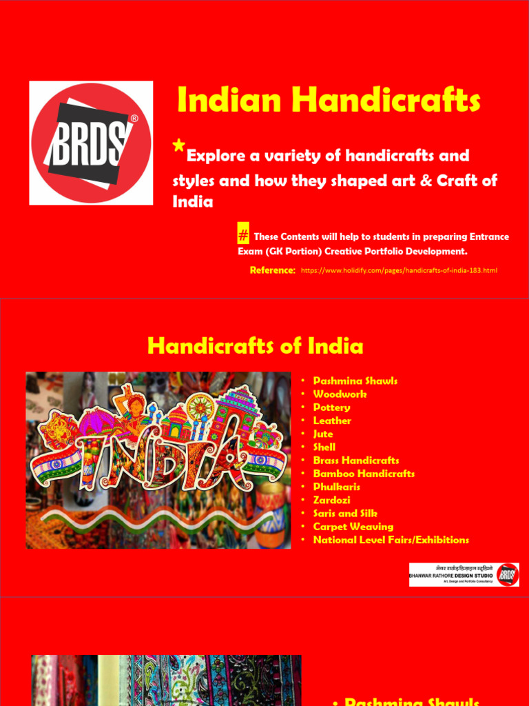 Indian Handicrafts - BRDS PATNA | PDF | Decorative Arts | Crafts