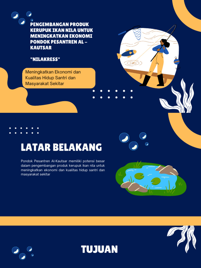 Biru Dan Kuning Ilustrasi Budidaya Ikan Konsumsi Presentation ...