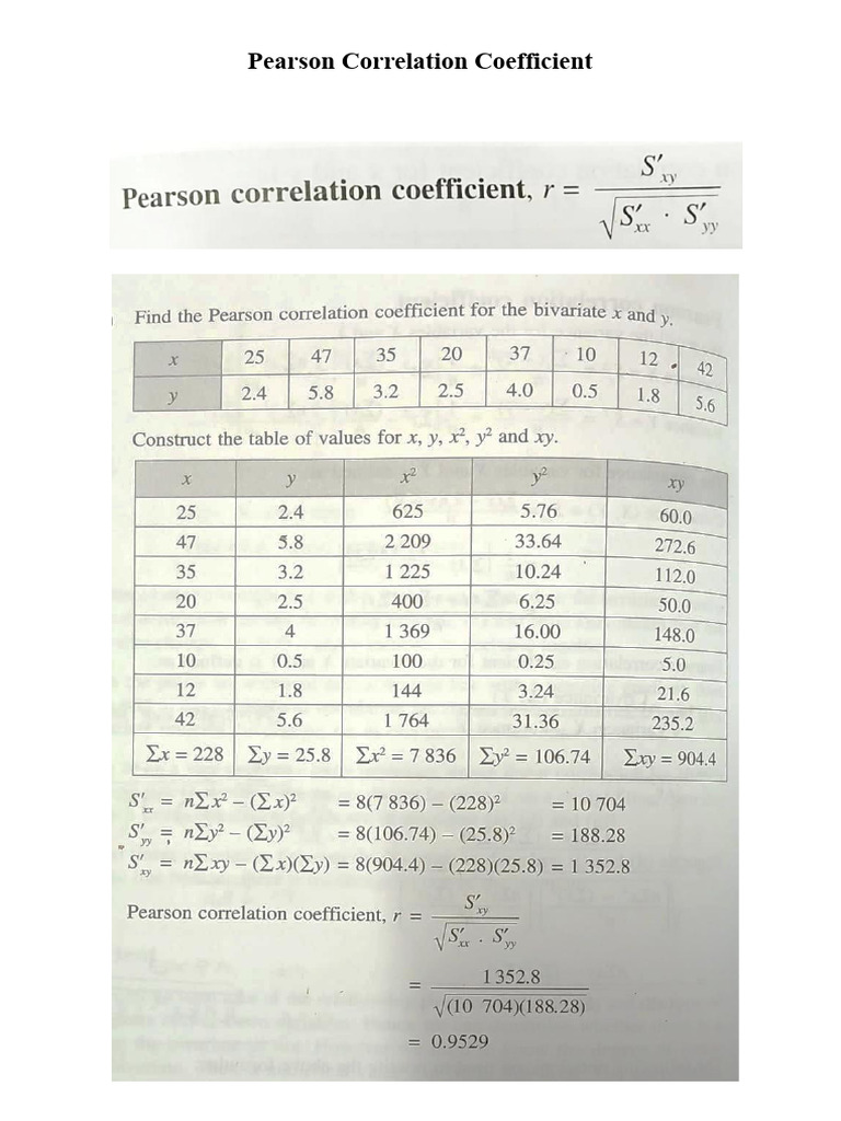 Understanding Pearson Correlation Coefficient | PDF