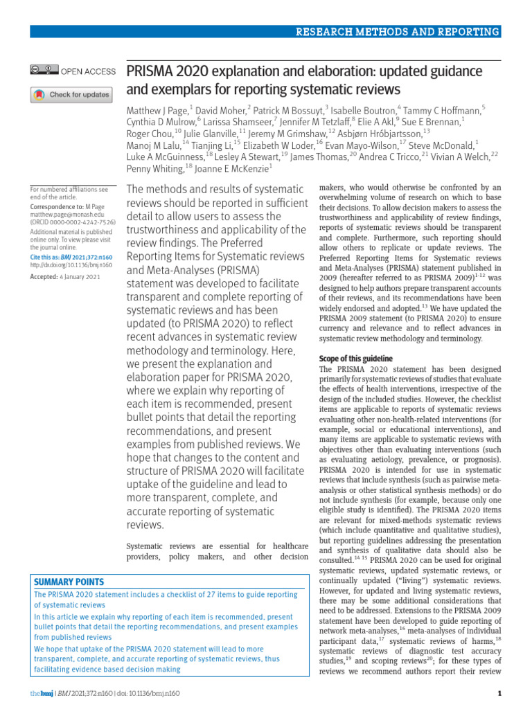 PRISMA Example | PDF | Systematic Review | Meta Analysis