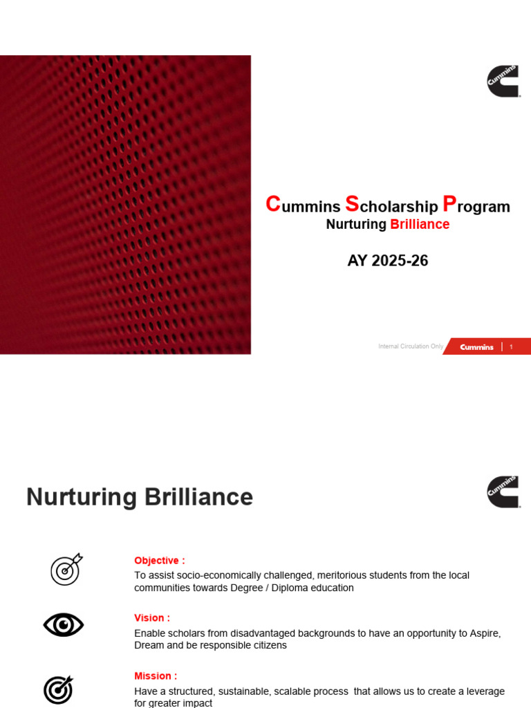 Cummins Scholarship Application Guidelines | PDF | Mentorship