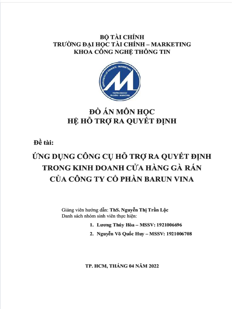 PDF Do An He Ho Tro Ra Quyet Dinh Compress | PDF