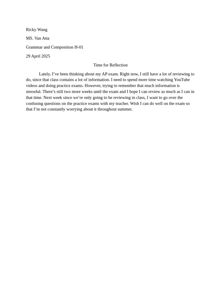Time For Reflection | PDF