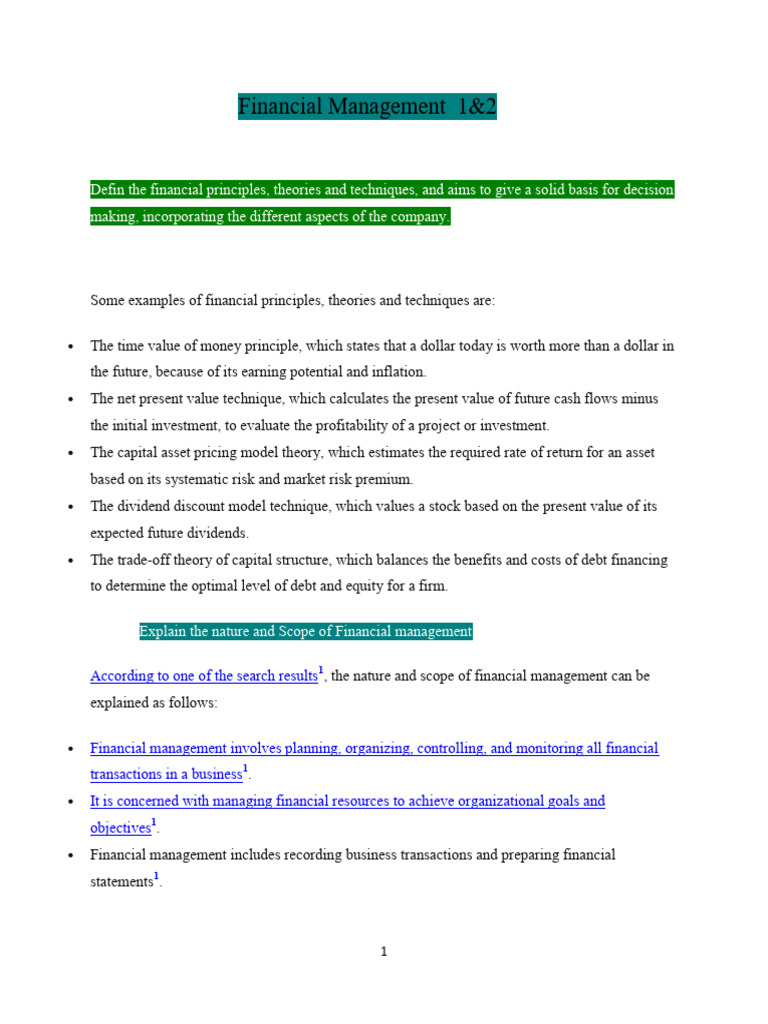 Financial Management Principles & Analysis | PDF | Capital Structure ...