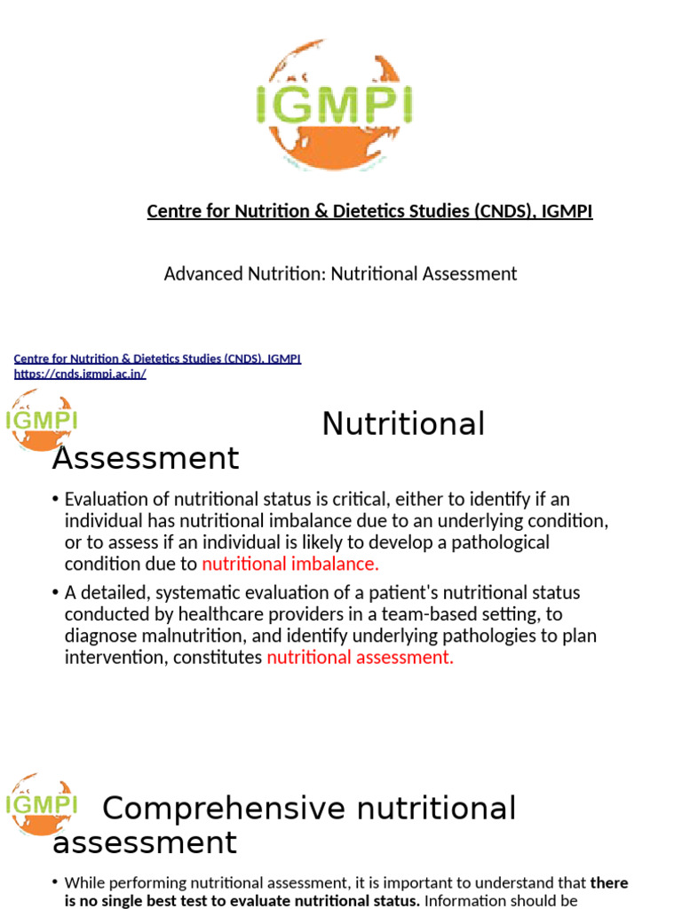 Nutritional Assessment Techniques Explained | PDF | Malnutrition | Body ...