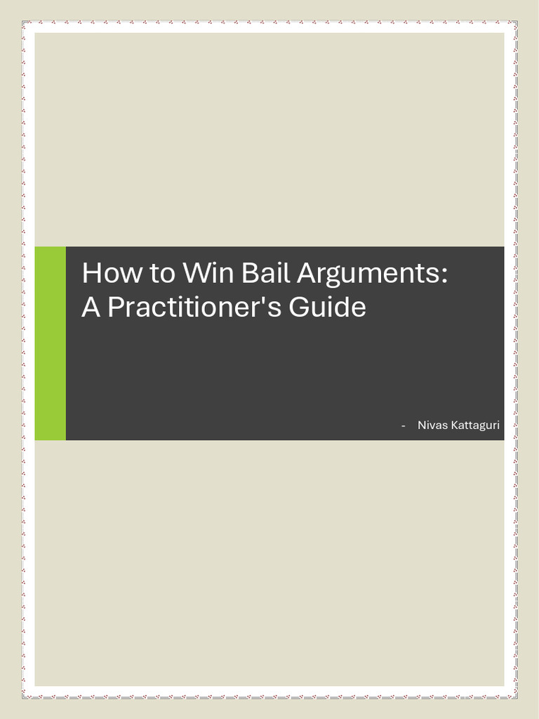 Winning Strategies for Bail Arguments | PDF | Bail | Arrest