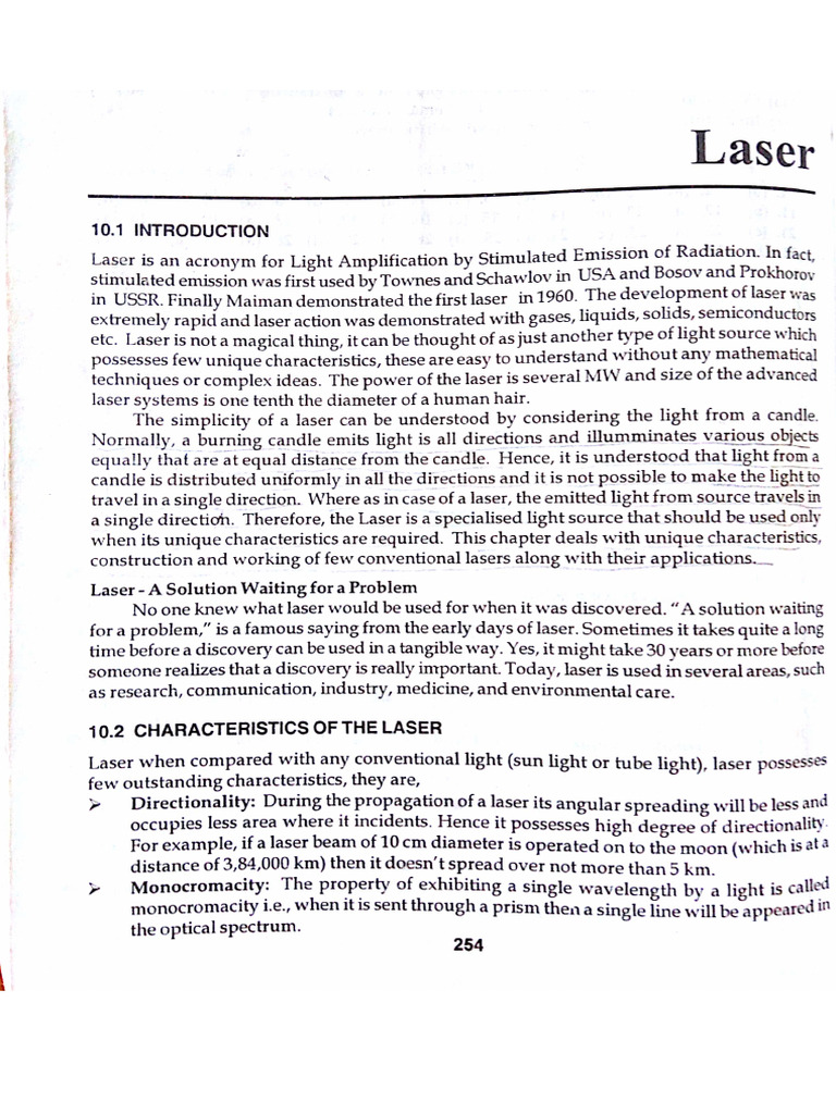 Laser 1 Notes | PDF