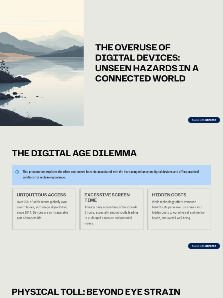 The Overuse of Digital Devices Unseen Hazards in A Connected World ...