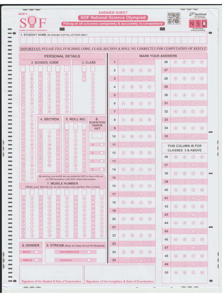 Sample Omr | PDF