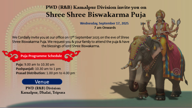 Shree Biswakarma Puja Invitation 2025 | PDF