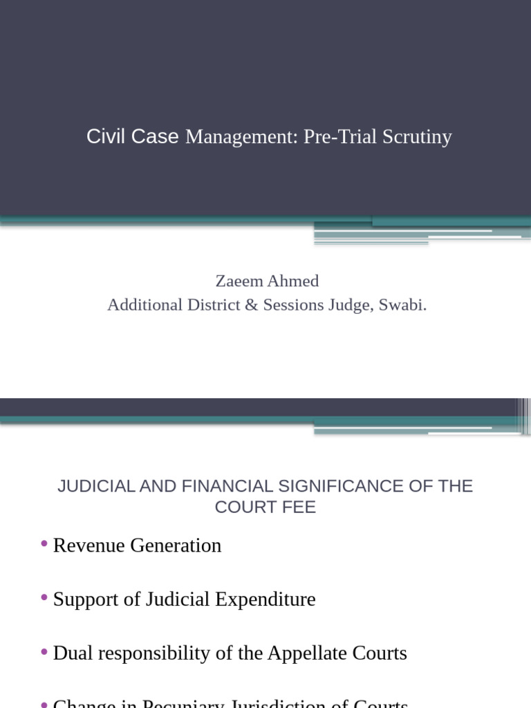Civil Case Management Pre-Trial Scrutiny | PDF | Lawsuit | Property Tax