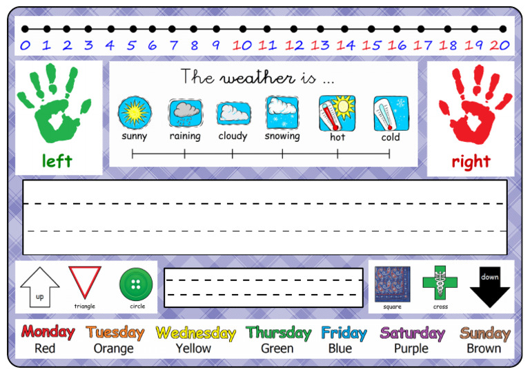 Wall Helper With Left Right Numbers and Colours in English | PDF