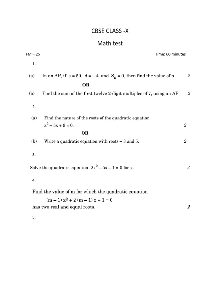 Math Test | PDF