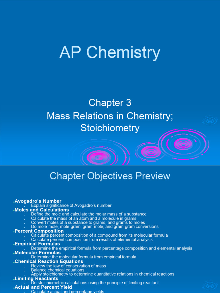 AP Chemistry: Stoichiometry Basics | PDF | Mole (Unit) | Stoichiometry