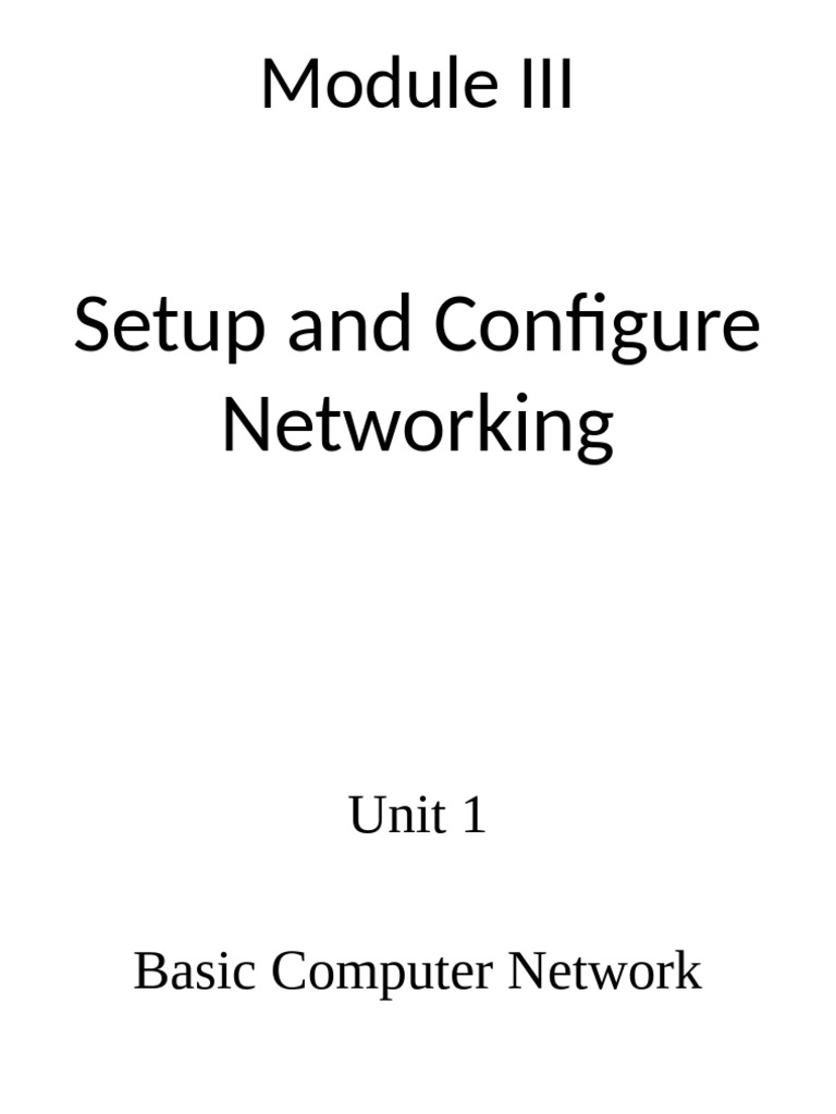 Module III Unit 1 | PDF