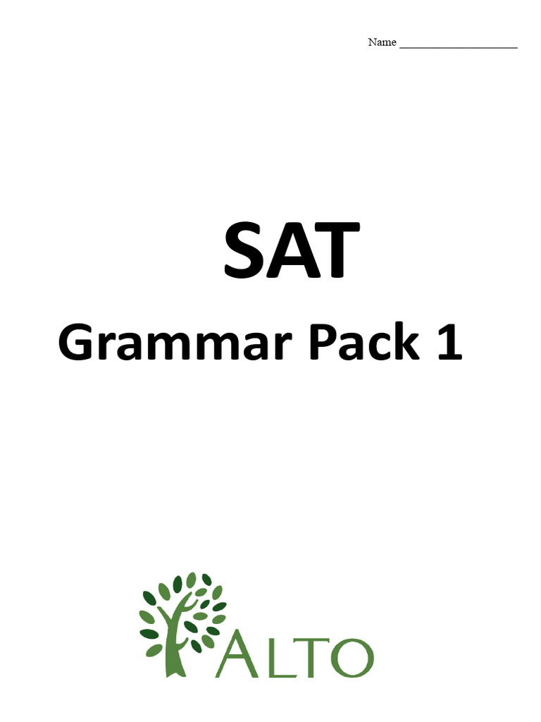 SAT Grammar Reference Guide | PDF | Verb | Subject (Grammar)