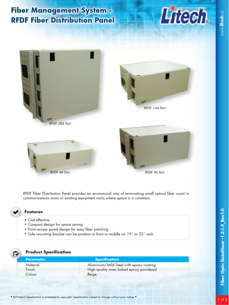RFDF Fiber Distribution Panel Overview | PDF | Materials